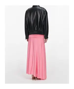 SELF-PORTRAIT Pleated Belted Biker Jacket