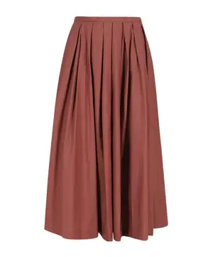 ROBERTO COLLINA Wide Pleated Skirt - Brown