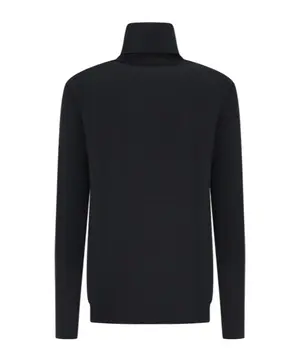 JIL SANDER Zip-up High Neck Cardigan - Black