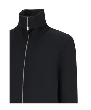JIL SANDER Zip-up High Neck Cardigan - Black