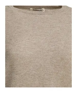 Auralee Cashmere Blend Crew Neck Knit Sweater - No
