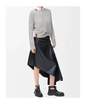 Loewe Anagram Embroidered Knitted Pullover - Light Blue/multicolour