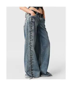 Stella McCartney Lace-up Wide-leg Jeans - Medium Blue