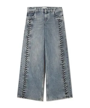 Stella McCartney Lace-up Wide-leg Jeans - Mid-blue