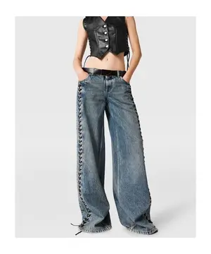 Stella McCartney Lace-up Wide-leg Jeans