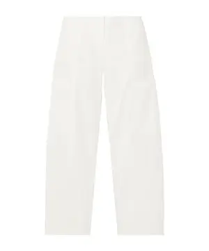 ST. AGNI Utility Belted Cotton-blend Wide-leg Pants