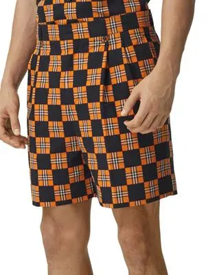 Burberry Checkerboard Print Tailored Shorts