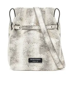 Emporio Armani Snake-effect Leather Bucket Bag