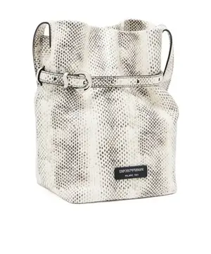 Emporio Armani Snake-effect Leather Bucket Bag