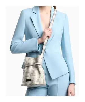 Emporio Armani Snake-effect Leather Bucket Bag