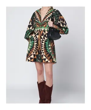 Farm Rio Heart Deco Mini Dress
