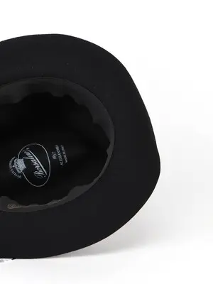 Borsalino Fedora Hat With Ribbon Trim - Black