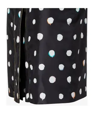 Fendi Falena Dots Printed Double-zipped Midi Skirt - Black