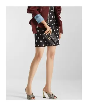 Fendi Falena Dots Printed Double-zipped Midi Skirt - Black