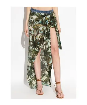Dsquared2 Monkey Business Long Denim Skirt - Multicolor