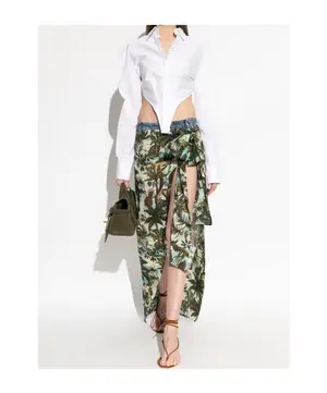 Dsquared2 Monkey Business Long Denim Skirt - Multicolor