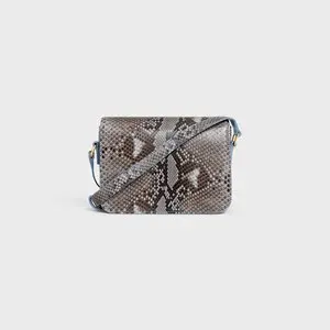 Celine Teen Triomphe Bag In Python Patchwork