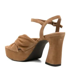 Ash Square-toe High-heeled Sandals With Block Heel And Pleated Detail