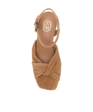 Ash Square-toe High-heeled Sandals With Block Heel And Pleated Detail