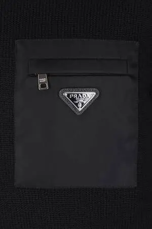 Prada Logo Plaque Pocket Sweater