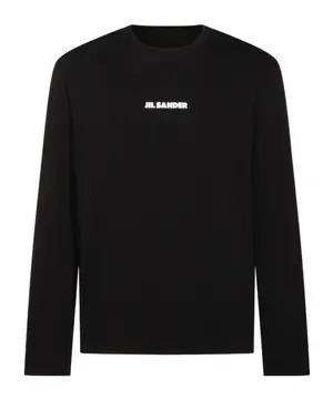 JIL SANDER Long-sleeved Crewneck T-shirt - Black
