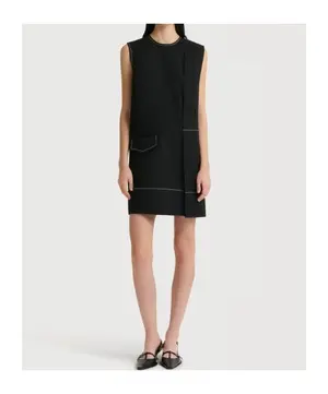 Marni Wool Mini Dress With Wrap Effect And Buckled Belt