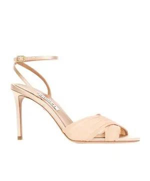AQUAZZURA Ruched Strap Stiletto Sandals - Light Pink