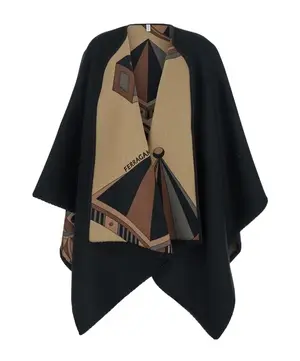 FERRAGAMO Double-sided Cape - Black