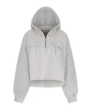 Off-White Off-White Cropped Graphic Print Hoodie No