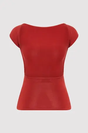 ST. AGNI Backless Knit Top