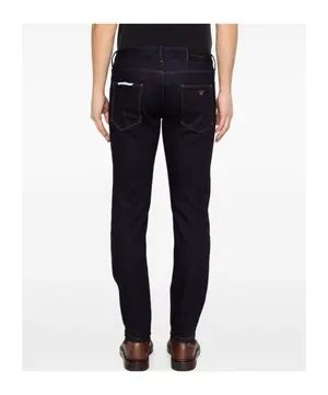 Emporio Armani Five-pocket Jeans With Logo Patch - Blue