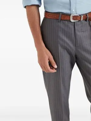 Brunello Cucinelli Tapered-leg Wool Trousers - Grey
