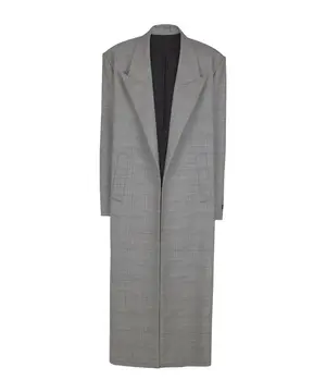 Balmain Oversized Prince Of Wales Wool Coat