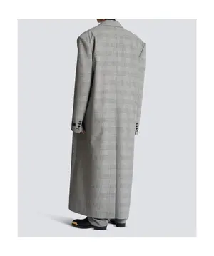 Balmain Oversized Prince Of Wales Wool Coat