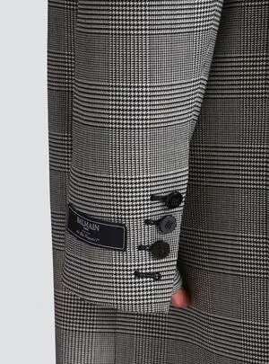 Balmain Oversized Prince Of Wales Wool Coat