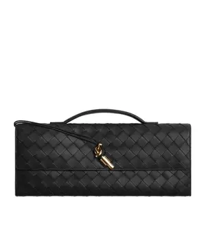 Bottega Veneta Andiamo Intrecciato Clutch Bag - Black