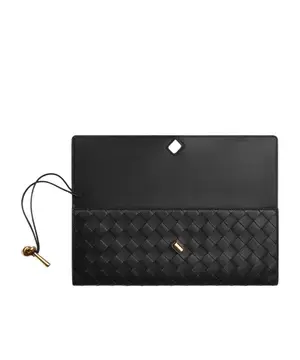 Bottega Veneta Andiamo Intrecciato Clutch Bag - Black