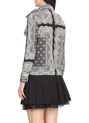 Red Valentino Long Sleeve Printed Bow Tie Blouse