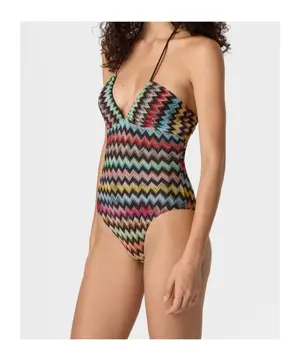 Missoni Zigzag Halterneck Swimsuit - Multicolor