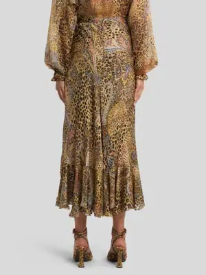 Etro Printed Silk Midi Wrap Skirt