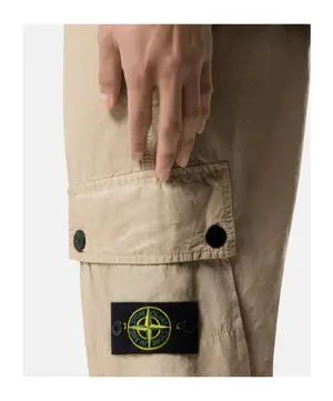 Stone Island Slim Fit Cargo Trousers With Zip Pockets