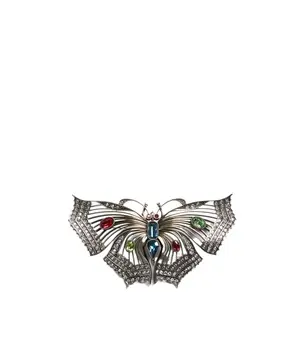 Valentino Garavani Embellished Butterfly Brooch - Black