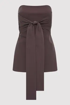 ST. AGNI Strapless Tie Detailed Top