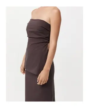 ST. AGNI Strapless Tie Detailed Top