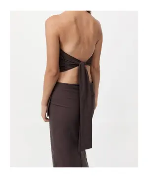 ST. AGNI Strapless Tie Detailed Top