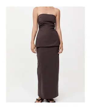 ST. AGNI Strapless Tie Detailed Top