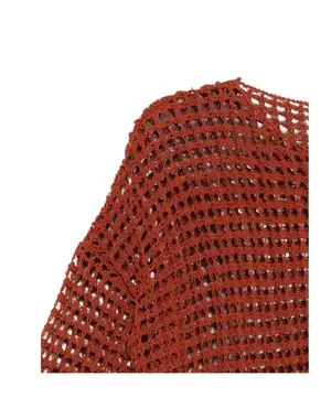 ROBERTO COLLINA Mesh-knit Top With Ribbed Trim