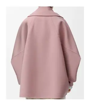 Loewe Double-breasted Coat With Leather-wrapped Anagram Pebble Buttons - Pink