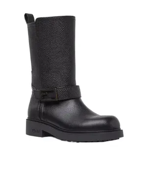 Fendi Biker Logo Strap Boots