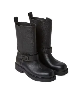 Fendi Biker Logo Strap Boots